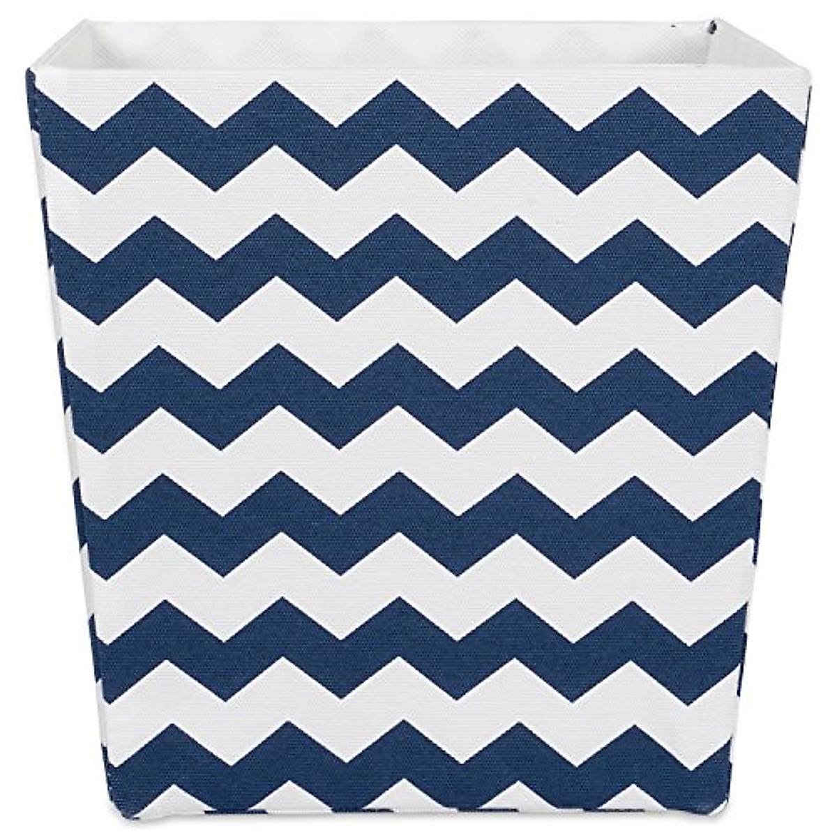 DII Hardsided Polyester Trapezoid Storage Bin, Chevron, Nautical Blue, Medium