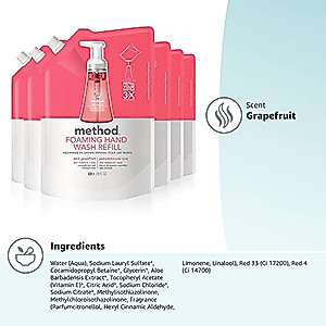 Method Foaming Hand Soap Refill, Pink Grapefruit, Packaging May Vary, 28 oz Pack of 6)