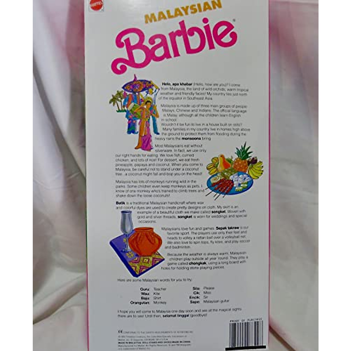 Barbie Malaysian 1990 Dolls of The World Collection