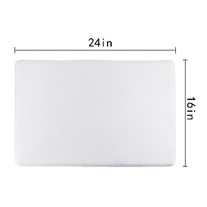 HVEST Christmas Memory Foam Bath Mat, White Merry Christmas on Red and Black Plaid Background Non Slip Bath Rug Kitchen Mat Door Mat Washable Absorbent Bathroom Décor Rug, 16 X 24 Inches