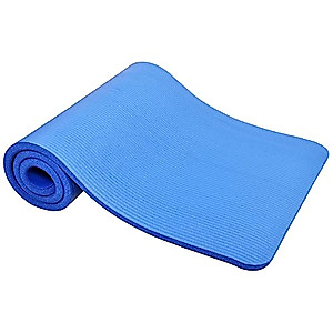 BalanceFrom All-Purpose 1-Inch Extra Thick High Density Anti-Tear Exercise Yoga Mat with Carrying Strap (Blue)