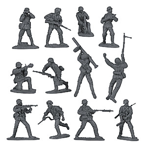 BMC CTS WW2 German Assault & Medics Plastic Army Men - 24pc Gray Soldier Figures