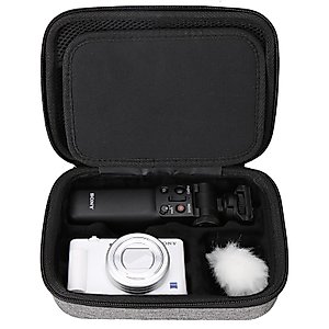 Mchoi Shockproof Carrying Case Fits for Sony ZV-1 / ZV-1F / ZV-1 II Vlog Digital Camera & Bluetooth Grip Vlogger Accessory Kit, with Grooved Fits for Vlogger Accessory Kit, Case Only