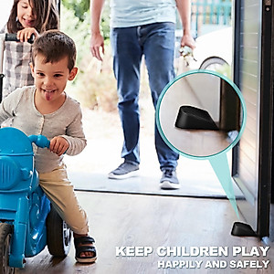 Frienda 16 Pack Large Door Stoppers Heavy Duty Rubber Stopper for Bottom of Door Wedge Stopper for Home Office (Black)