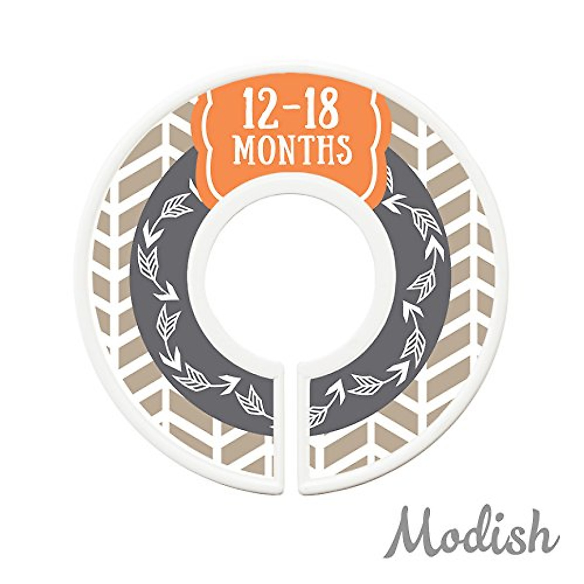 Modish Labels Baby Clothes Size Dividers, Baby Closet Organizers, Closet Size Dividers, Baby Closet Organizers, Clothes Organizer, Neutral, Boy, Woodland, Arrows, Nordic, Boho, Tan, Orange (Baby)