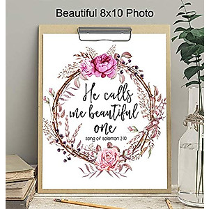 Inspirational Positive Quotes Christian Bible Verse Wall Decor - Religious Gift for Women, Girls, Teens - Blessed Scripture Wall Art for Bedroom, Living Room, Bathroom - 8x10 Motivational Poster