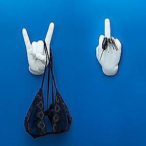 Interior Illusions Rock on Hand Wall Hook - White