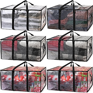 ClearSpace Heavy Duty Moving Bags or Storage Bags – Clear Storage Bins with Lids, Large Moving Boxes with Backpack Straps & Zippers – Packing Bags & Moving Supplies for College Dorm, 6 Pack
