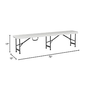 Best Choice Products 6 foot Portable Folding Bench, Sturdy Lightweight Plastic Multipurpose Bench Seat for Indoor Outdoor Use - White