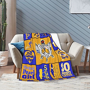 Kunsaww Sigma Gamma Rho Sorority Blanket for Women Flannel Throw Gift with 1922 Poodle and African American Design for Bedroom Sofa Decor,50"x40"