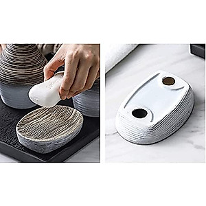 MADPET Soap Dispenser for Bathroom Kitchen, Bathroom Accessories Set Vintage Handmade Ceramic Bathroom 5-Piece Toilet Set Bathroom Supplies Set Wash Set, Toothbrush Cup Holder