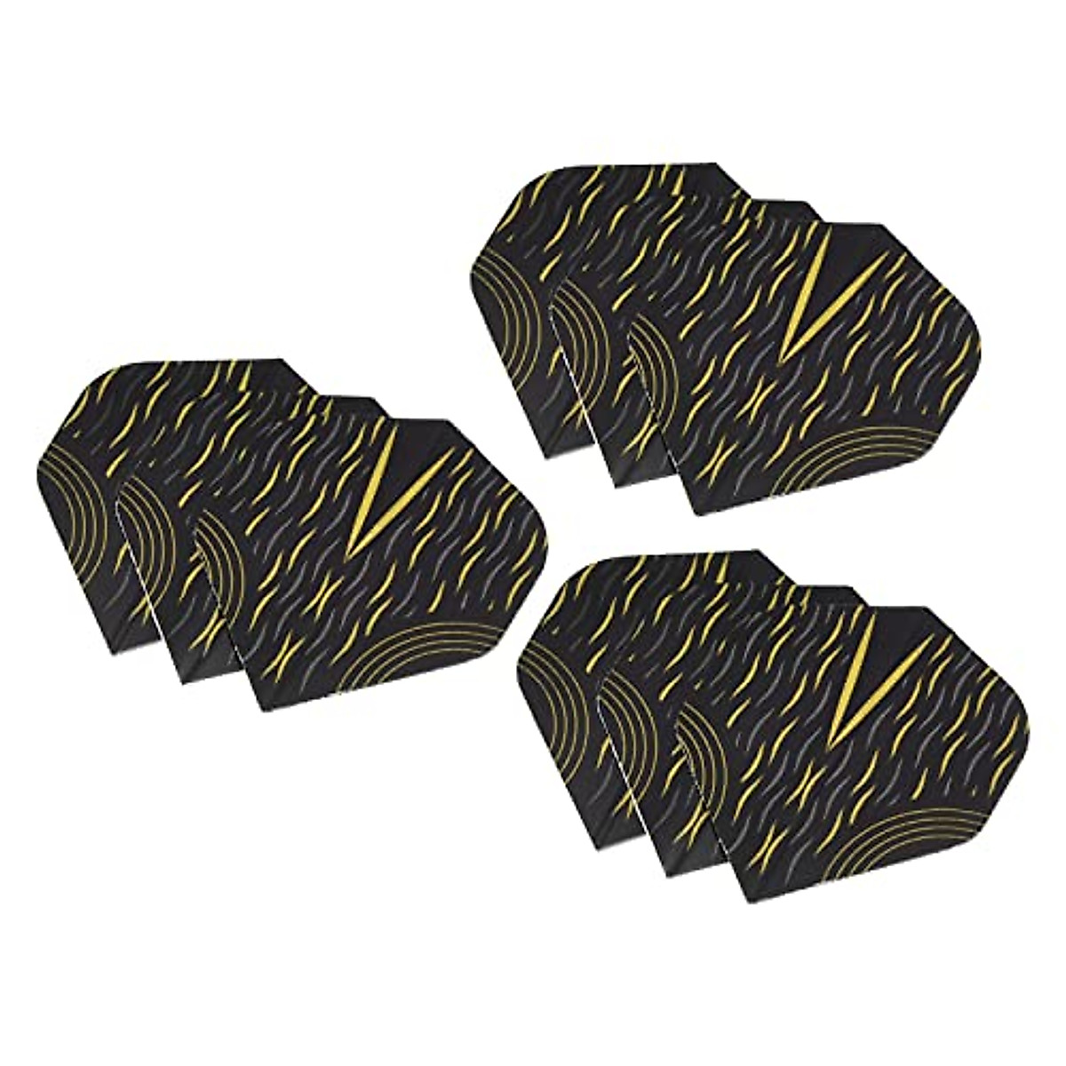 PATIKIL Dart Flights, 9 Pack PET Standard Darts Accessories Replacement Parts for Soft Tip Steel Tip, Pinstripe Style, Black, Gray, Yellow