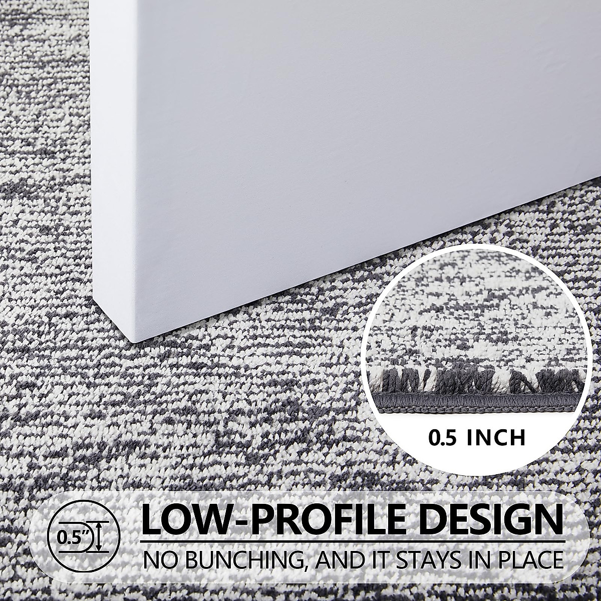 REFETONE Indoor Doormat, Front Door Mat 20"x32" Absorbent Rubber Backing Non Slip Back Door Mats, Machine Washable Low-Profile Entry Rug, Resist Dirt Inside Floor Mat Door Rugs for Entryway, Dark Grey