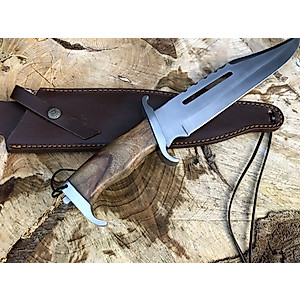 Perkin | 16 Inches Fixed Blade Hunting Knife | Leather Sheath