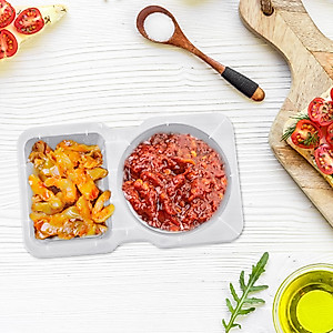 NQEUEPN 20pcs Double Condiment Containers, Square & Round Condiment Containers with Lids 2 Compartment Snack Containers Double Sauce Containers for Camping Travel, Easy to Clean