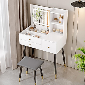 White Vanity Set with