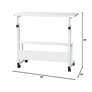 Fuwobriva Laptop Desk Removable and Adjustable Height Table for Table Lazy Sofa Table Office Desk Home Student Writing Desk Desk, Small Standing Desk with Storage TV Tray Table, Beige (desk01)