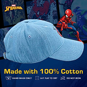 Marvel Spider-Man Cotton Adjustable Dad Hat, Denim, One Size