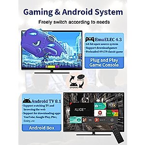 Retro Game Console with Built in 49,159 Classic Games, Emulator Console Plug and Play Video Games for TV, 110000+ Free Game Resources, Video Game Console Compatible with MAME/Atari/PSP etc, 4K HD