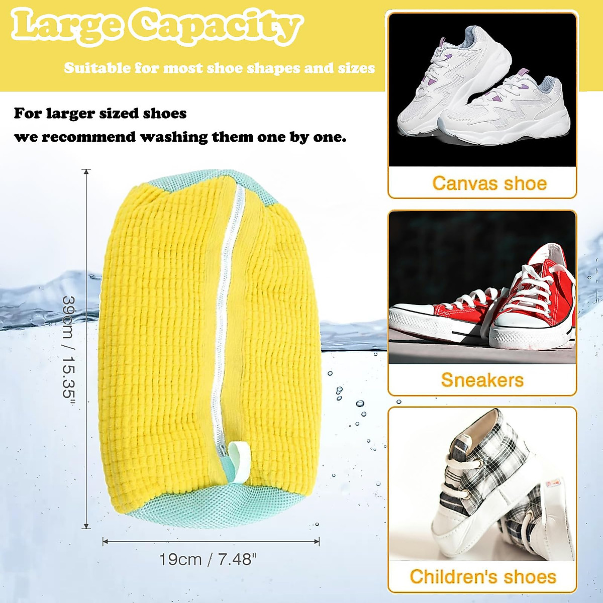 Shoe Washing Machine Bag, Sneaker Cleaning Laundry Shoe Bag, Reusable & Durable Zipper Shoe Cleaing Bag Keep Shoe Clean, Laundry Bags for Washer Dryer (Grey,2)