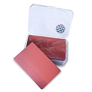 Ebamaz 50PCS Thick 0.45mm Matte Black Finish Aluminum Metal Business Cards Blanks 3.4 X2.13 inch for Customer Laser Engraving (Rose Golden, Blank)