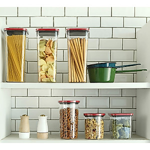 Neoflam Airtight Smart Seal Food Storage Container (Set of 3, Rectangle) | Crystal Clear Body | Modular, Stackable, Nestable Design | Easy to Clean, BPA Free (3.6 L, 121.7 oz)