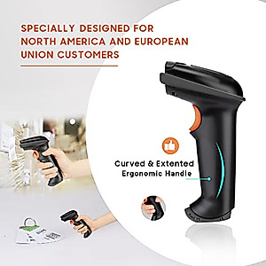 Tera Barcode Scanner Wireless and Wired with Battery Level Indicator 1D 2D QR Digital Printed Bar Code Reader Cordless Handheld Barcode Scanner Compact Plug and Play Model D5100