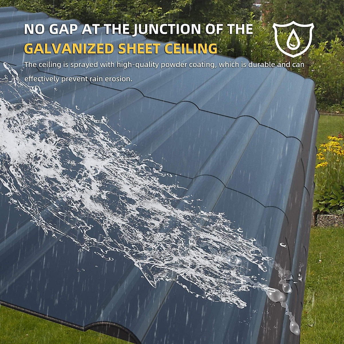 HOMMOW 10'x15' Heavy Duty Carport, Multi-Purpose Shade with Galvanized Steel Roof, Upgraded Extra Large Metal Garage for Car, Boats and Tractors, Car Shelter and Shade