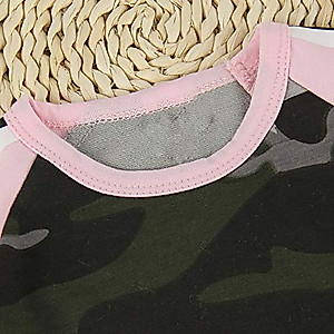 puseky Toddler Baby Girls Camouflage Long Sleeve Shirt & Pants Tracksuit Outfits (4T-5T, Camouflage+Pink)