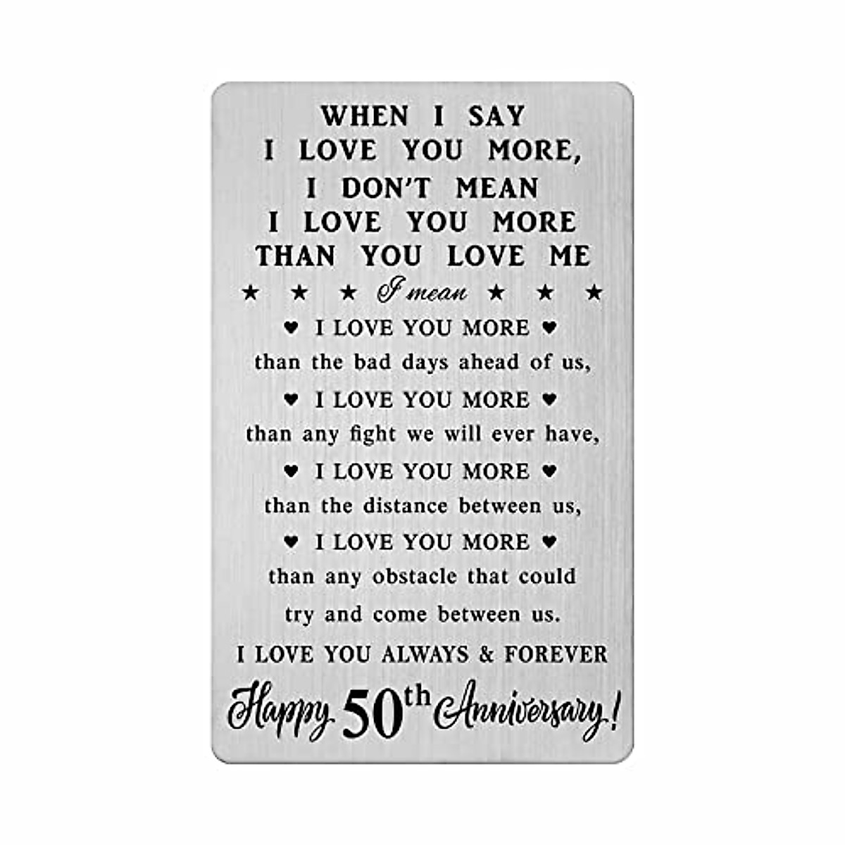 50th Happy Anniversary Card Gifts, 50th 50 Year Anniversary Romantic Wallet Card Gifts for Husband Wife