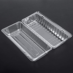 TOPINCN 25 Piece Food Plastic Containers With Covers Hinged Food Take Out Containers Lunch Salad Fruit Storage Box (22.5 * 12.7cm)