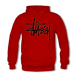 Printed Stussy Logo Men's Hoodie &Sweatshirt XX-Large Red