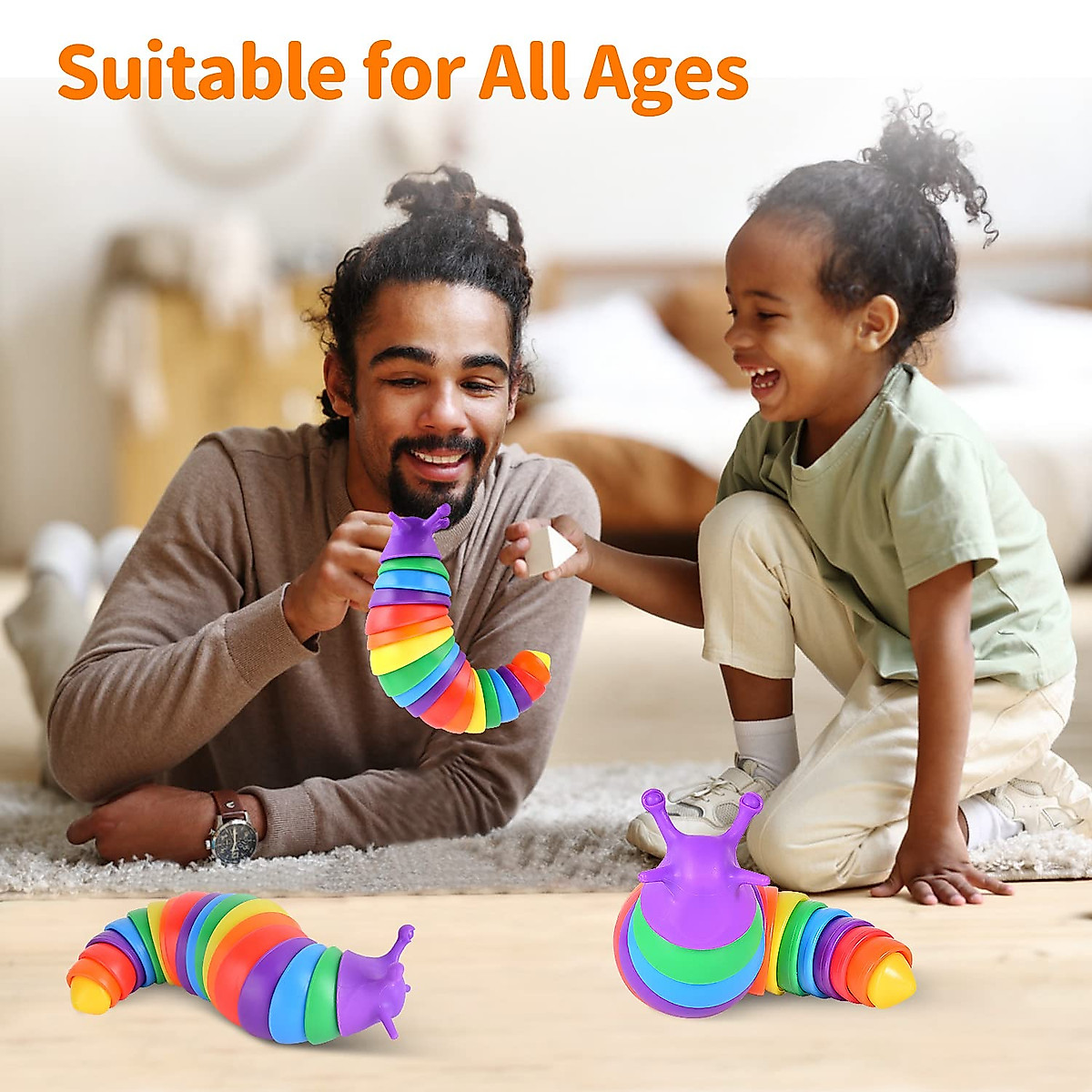 Sensory Fidget Toys for Kids and Adults, Slug Sensory Toys for Autistic Children Baby & Toddler Bluey Toys, Slinky Fidget Toys Adults Fidgets for Classroom Toys Toddler Toys for Children Age 3+