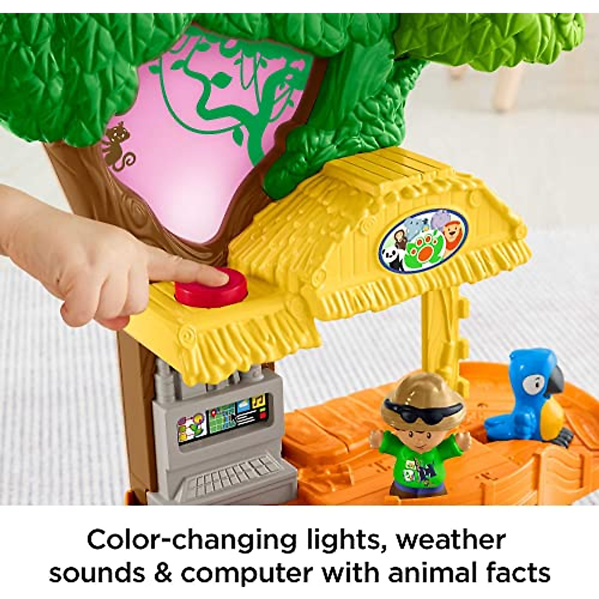 Fisher-Price Little People Toddler Playset Share & Care Safari 2-Ft Tall Toy with Lights Sounds & 7 Figures for Ages 1+ years