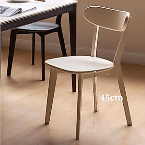 Grewood 100% Solid Oak Wood Dining Chairs,Mid Century Modern Dining Chairs with Rounded Backrest,Kitchen,Dining Room Chairs Set of 1/2/4 (1, White Color)