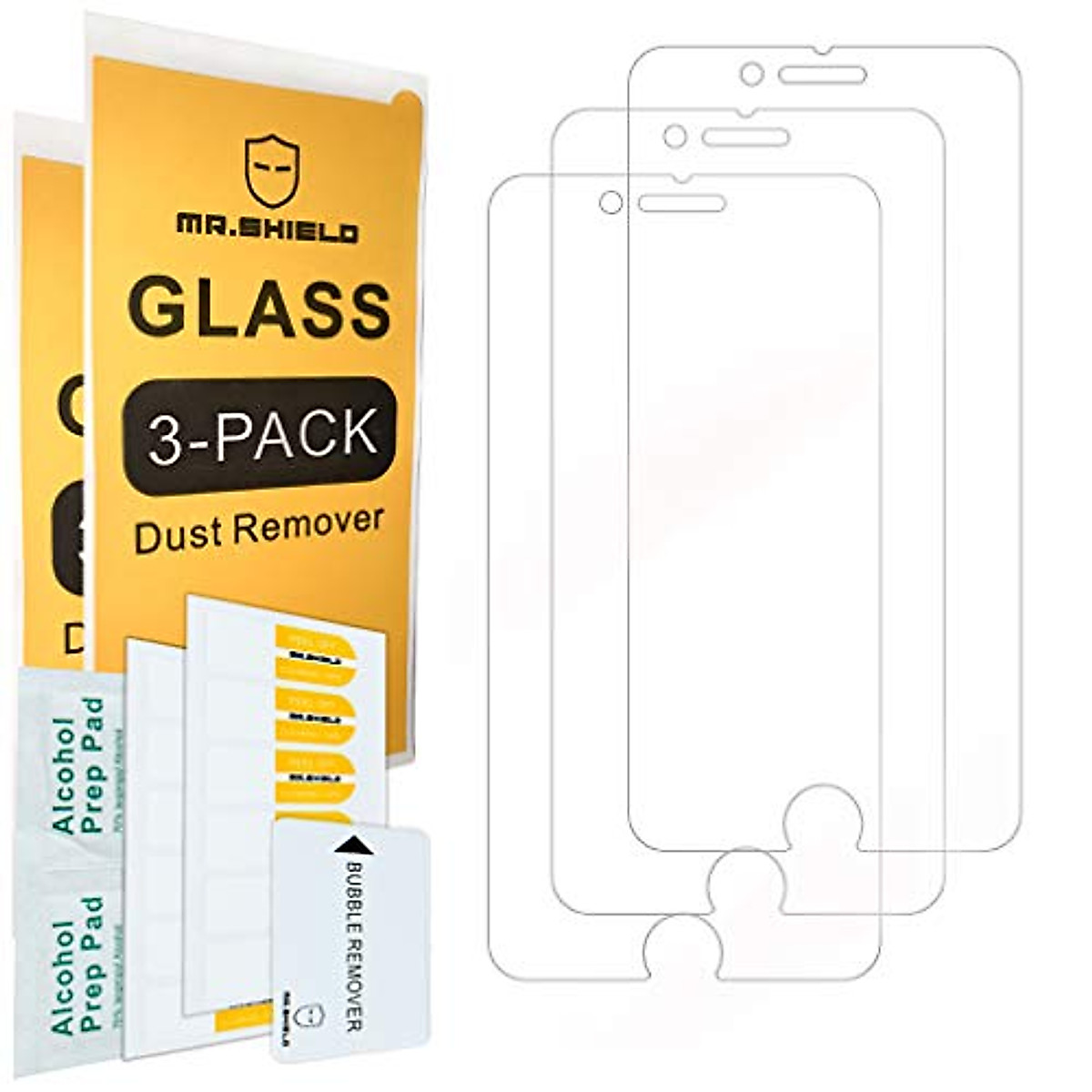 Mr.Shield [3-Pack] Designed For Apple iPhone SE 3 [2022 3rd Gen] / iPhone SE 2 [2020 2nd Gen] [2020/2022 Edition] [330 Glue Version] [Tempered Glass] Screen Protector with Lifetime Replacement