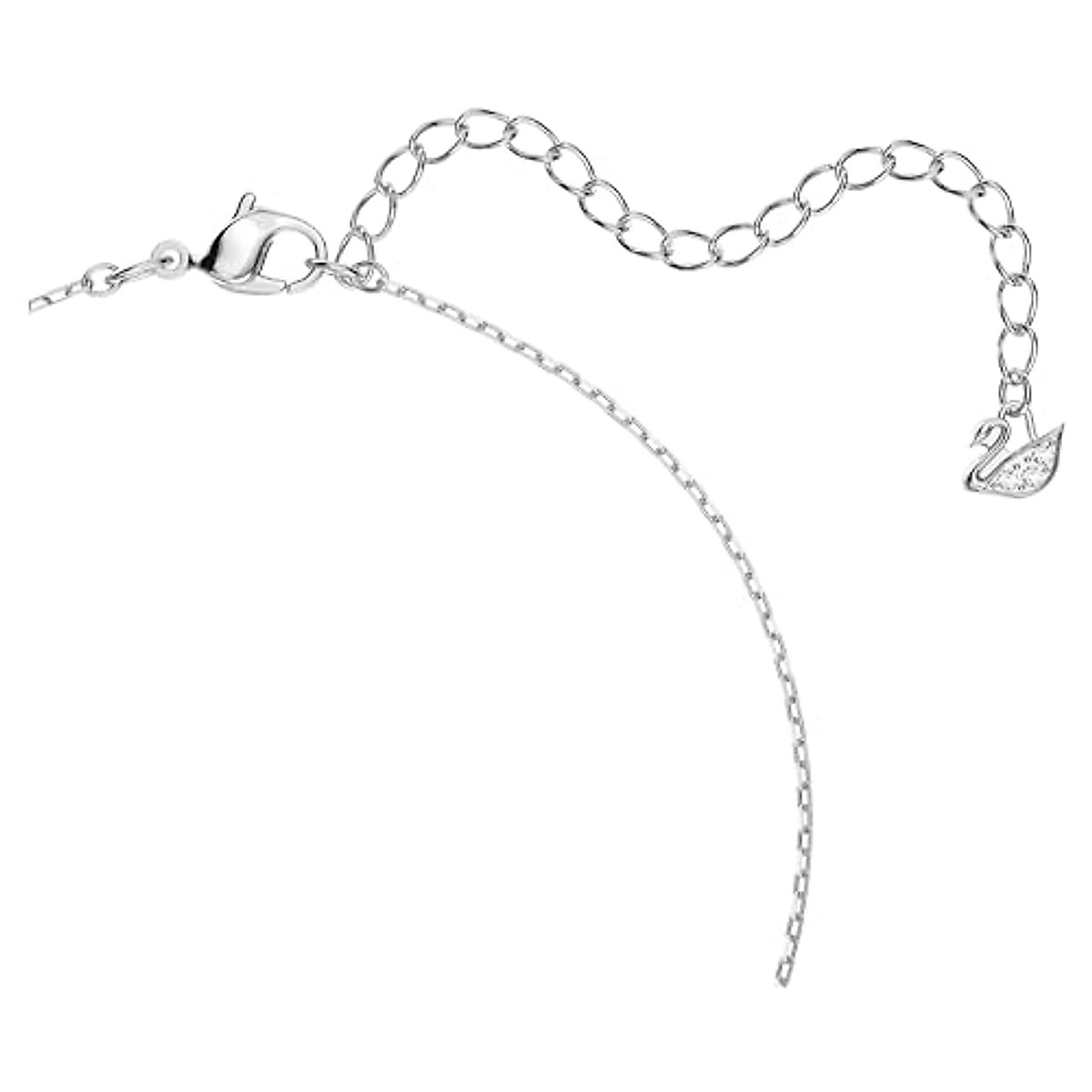 SWAROVSKI Swan Pendant Necklace, Iconic Swan Pendant with Clear Crystals on a Rhodium Finish Setting, Part of the Swan Collection
