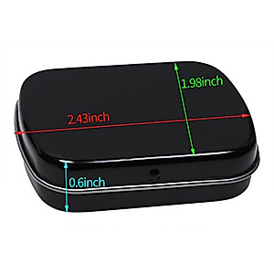 Mini Skater Metal Hinged Lid Tin Containers Portable Small Storage Empty Box for Candies, Pills, Earring and Jewelry Craft, 4Pcs (Black)