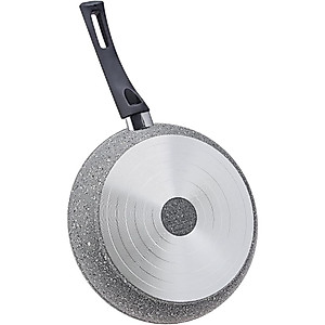 KARACA Gris Biogranite Grill Pan and Pan Set, 2 Pieces, 1 X Frying Pan 26 cm, 1 X Grill Pan 28 cm, Frying Pans, Crepe Pan Granite, Healthy Non-Stick Coating, 7X More Resisstant Against Scratches