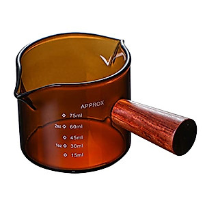 Luxshiny Clear Coffee Mug Espresso Shot Glass with Handle Shot Glass Measuring Cup Mini Milk Glass Cup with Handle for Milk Coffee Espresso Making Amber Stained Glass