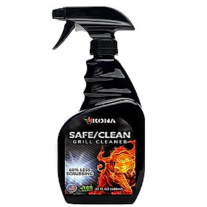 Kona Safe/Clean Grill Cleaner Spray - Now 40% More Cleaning Power, Heavy Duty No-Drip Gel, Eco-Friendly, Food Safe, BBQ Grate Degreaser, Biodegradable, Made in Michigan USA - 23oz