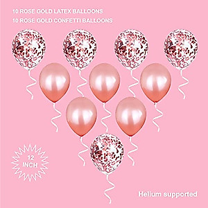 Tihuprly Rose Gold Baby Shark 2nd Birthday Decorations for Girls | Baby Shark TWO TWO TWO Balloons | Cute Latex Balloons | Second Birthday Decorations for Baby Girls