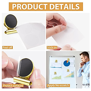 8 Pack Refrigerator Magnets Fridge Magnets Magnetic Clips Heavy Duty Magnetic Clips Perfect for Refrigerator Whiteboard Magnets Photo Displays Home School Use(Gold)