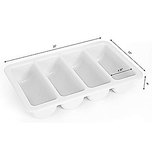 Basicwise 4-Compartment Commercial Cutlery Holder, Set of 4,Gray,QI003406.4