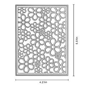 Small Flower Frame Background Cutting Dies Stencil Metal Template Molds, Embossing Tool Flower Die Cuts for Card Making Album Paper Scrapbooking DIY Décor Dies Craft