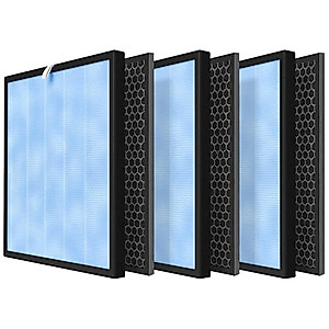 3 Sets HSP001 Replacement Filter Compatible with HATHASPACE Smart HSP001 Air Purifier,4 Stage Filtration of Fine Pre-Filter, Activated Carbon, Cold Catalyst and H13 True Filter