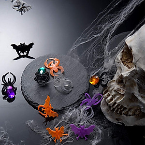 Boao 150 Pieces Halloween Spider Ring Skull Bat Ring Spider Party Favors Fake Plastic Jumping Spider Ring for Halloween Decoration