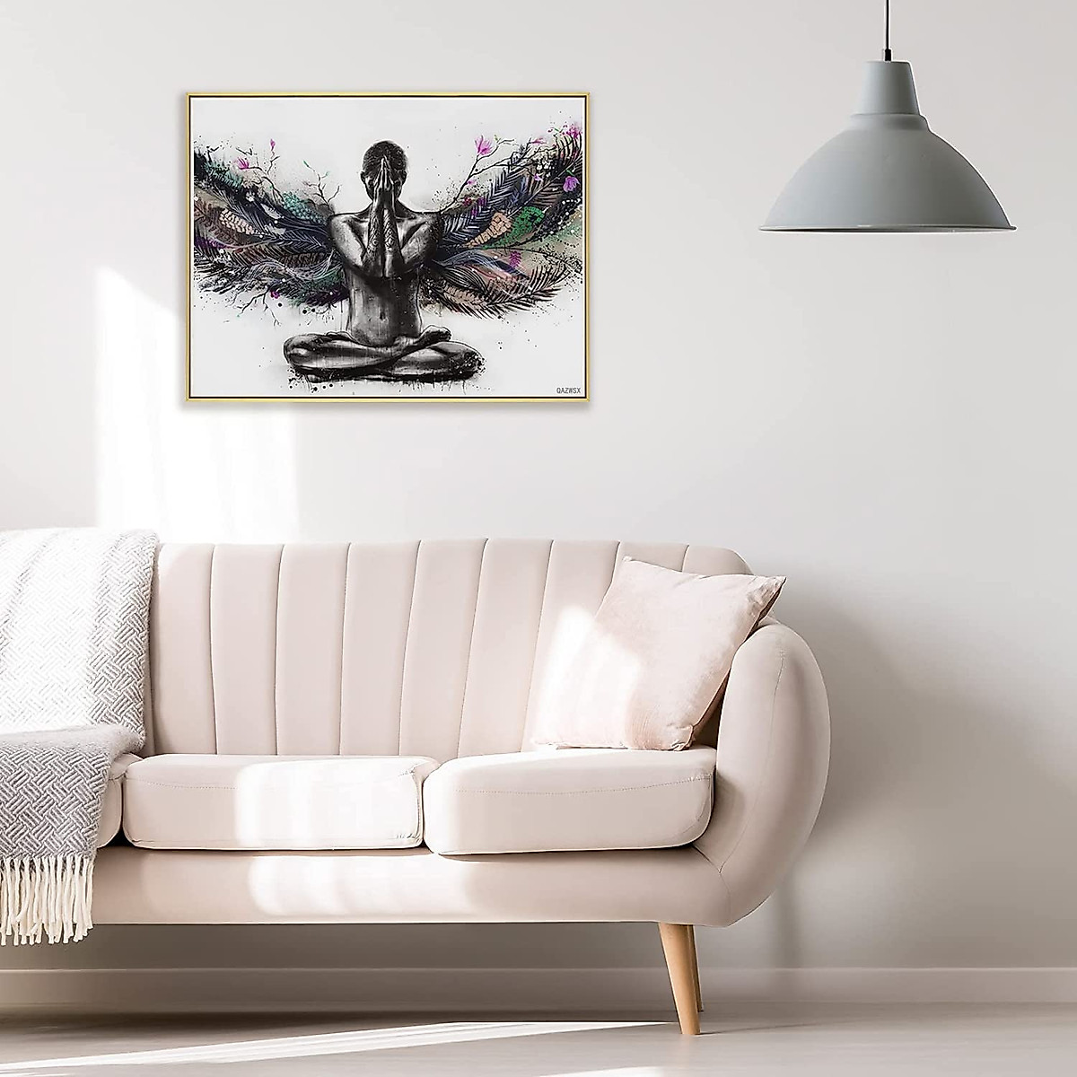 5D DIY African American Diamond Painting Kit for Adult, African American Wall Art Abstract Black Girl with Angel Wings Black Art Gem Art Craft Home Game for Children Kid 30 x 40 cm / 12 x 16 inch