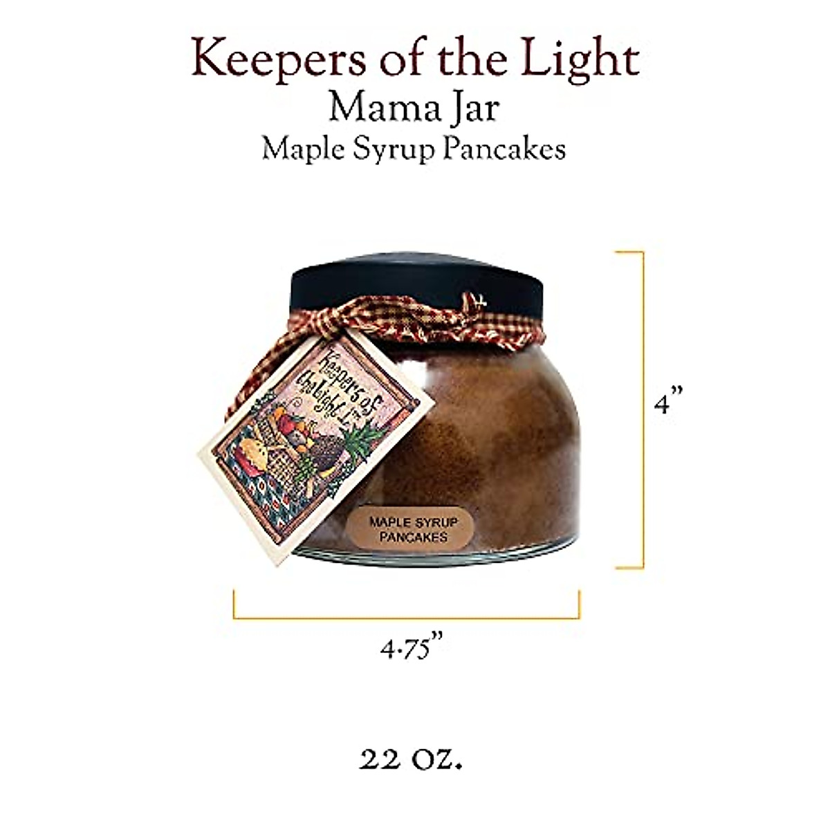 A Cheerful Giver - Maple Syrup Pancakes Mama Scented Glass Jar Candle (22oz) with Lid & True to Life Fragrance Made in USA