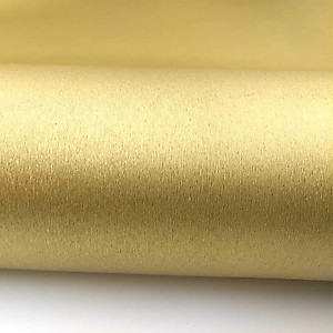 RoyalWallSkins Brushed Metal Look Interior Paper - Gold, 24" x 78.7" - Self Adhesive Peel and Stick Metallic Gloss Films for Kitchen Cabinet